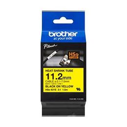 Brother Schrumpfschlauch HSe-631E HSE631E, 11,2 mm schwarz auf gelb