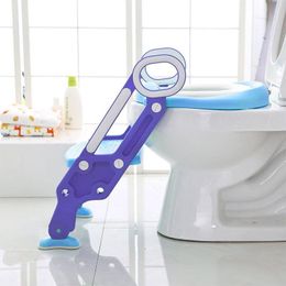 Haloyo - Töpfchentrainer Kinder-Töpfchen Toilettensitz mit Treppe Rutschfest stabil klappbar blau