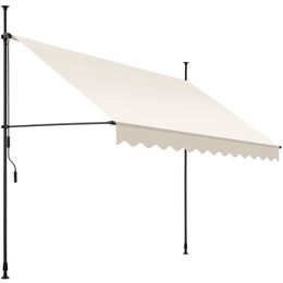 TecTake Klemmmarkise mit Handkurbel, höhenverstellbar - 300 x 180 cm, beige