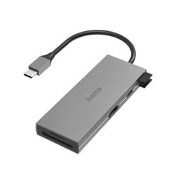 Hama 00200110 USB-C-Hub, Multiport, 6 Ports, 2x USB-A, USB-C, HDMI™, SD, microSD