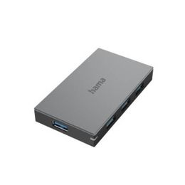 Hama 00200115 USB-Hub, 4 Ports, USB 3.0, 5 Gbit/s, Schnellladen, inkl. Kabel und Netzteil