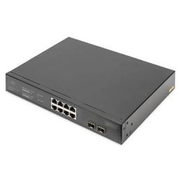 Digitus - 8- Port Gigabit PoE Switch, 19 Zoll, Unmanaged, 2 Uplinks