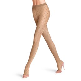 Falke Strumpfhose, modischen Musterung, für Damen, beige, L