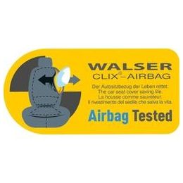 WALSER Autositzbezug DotSpot Premium Komplett-Set grau schwarz