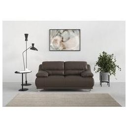 2-Sitzer COTTA "Maranello" Sofas Gr. H/T: 86cm x 93cm, Kunstleder SOFTLUX, braun (mud)