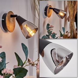 hofstein Leteque Wandleuchte Naturfarben, Schwarz, 1-flammig