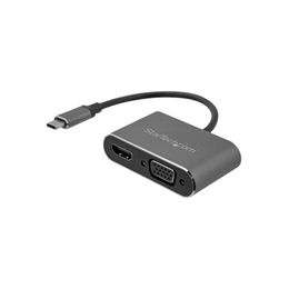 StarTech.com USB C to VGA and HDMI Adapter - Aluminum - USB-C Multiport - external video adapter - IT6222 - space grey