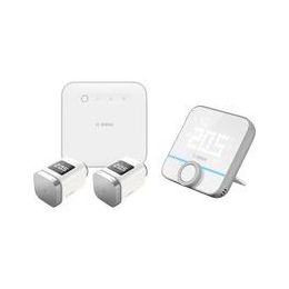 Smart Home Starterset Heizen Easy II, Heizungssteuerung Bestehend aus: 1x Smart Home Controller II, 2x Smart Home Heizkörper-Thermostat II, 1x Smart Home Raumthermostat II Bedienung: Smartphone App SmartHome kompatibel: Bosch Smart Home, Zigbee