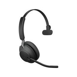 Jabra Evolve2 65, Headset schwarz, UC, USB-A, Ladestation Kopfhörertyp: On-Ear Kopfbügelhörer Geeignet für: Mobile Abspielgeräte, Mobiltelefone, PC-Systeme Drahtlose Verbindung: Ja