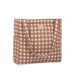 nobodinoz - Hyde Park Tasche XXL, wasserfest, terracotta checks