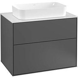 Villeroy & Boch Villeroy und Boch Finion Waschtischunterschrank G63100GJ 80x60,3x50,1mm, Wandbeleuchtung, Glass White Matt, Light grey matt