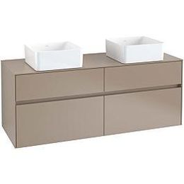 Villeroy & Boch Villeroy und Boch Collaro Waschtischunterschrank C048B0RH 140x54,8x50cm, für 2 Waschtische, mit LED-Beleuchtung, Kansas Oak