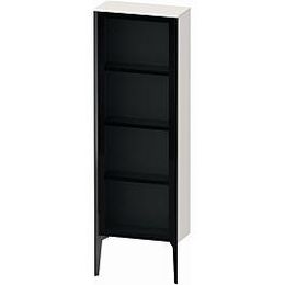 Duravit XViu Halbhochschrank XV1366RB222 50x24x133cm, Glastür, schwarz matt, Tür rechts, weiß hochglanz