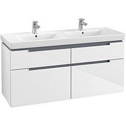 Villeroy & Boch Villeroy & Boch Subway 2.0 Waschtischunterschrank A91700DH,128,7x59x44,9cm, Glossy White, Griff matt