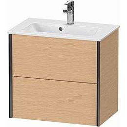 Duravit XViu Waschtisch-Unterschrank XV41780B212 61 x 56 x 39 cm, eiche gebürstet, 2 Schubkästen, wandhängend, schwarz matt