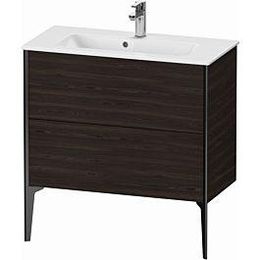 Duravit XViu Waschtisch-Unterschrank XV44890B269 81 x 59,4 x 39 cm, nussbaum gebürstet, 2 Auszüge, stehend, schwarz matt