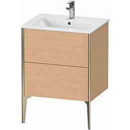 Duravit XViu Waschtisch-Unterschrank XV44810B112 61 x 59,4 x 48 cm, eiche gebürstet, 2 Auszüge, stehend, champagner matt