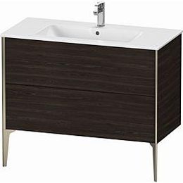 Duravit XViu Waschtisch-Unterschrank XV44830B169 101 x 59,4 x 48 cm, nussbaum gebürstet, 2 Auszüge, stehend, champagner matt