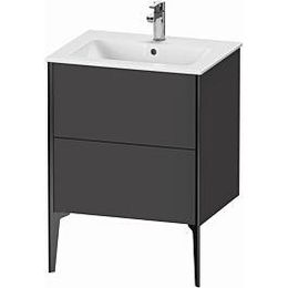 Duravit XViu Waschtisch-Unterschrank XV44810B249 61 x 59,4 x 48 cm, graphit matt, 2 Auszüge, stehend, schwarz matt