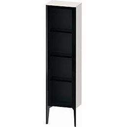 Duravit XViu Halbhochschrank XV1365LB285 40x24x133cm, Glastür, schwarz matt, Tür links, weiß hochglanz