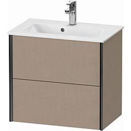 Duravit XViu Waschtisch-Unterschrank XV41780B275 61 x 56 x 39 cm, leinen, 2 Schubkästen, wandhängend, schwarz matt