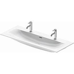 Duravit Viu Möbel-Waschtisch 2344120024 123x49cm, weiß, mit 2 Hahnlöcher, mit Überlauf, mit Hahnlochbank