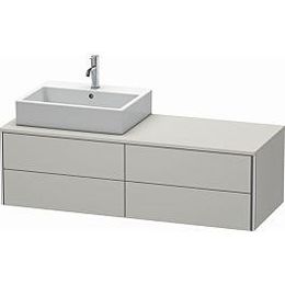 Duravit XSquare Waschtisch-Unterschrank XS4913L0707 140x40x54,8cm, 4 Schubkästen, links, Betongrau matt