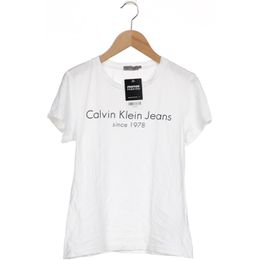 Calvin Klein Jeans Damen T-Shirt, weiß, Gr. 36