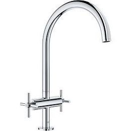 Grohe Atrio Spültisch-2-Griff-Armatur 30362000 chrom, mit C-Auslauf mit Mousseur