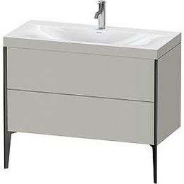 Duravit XViu Waschtisch-Unterschrank XV4711OB207C 100x48cm, 2 Auszüge, 1 Hahnloch, schwarz matt, Rahmen C, betongrau matt