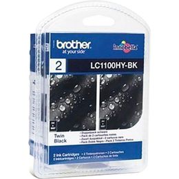 Brother LC-1100HY-BK Twin Pack Tintenpatrone (Packung, 2-tlg), schwarz