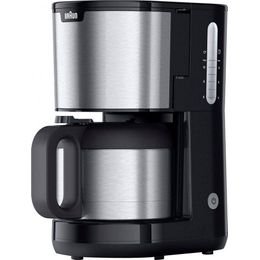 Braun Filterkaffeemaschine PurShine KF1505 BK, 1,2l Kaffeekanne, Papierfilter, Thermokanne schwarz, schwarz