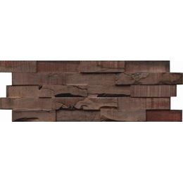 Wandpaneel Muster Indo Echtholzpaneel Slimwood Hevea, BxL: 20x56 cm, 0,112 qm, (Packung, 1-tlg) schallreduzierende Wandverkleidung mit 3D-Effekt, braun