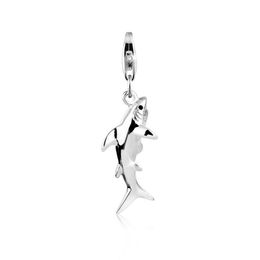 NENALINA Charm-Einhänger Anhänger Hai Fisch Meer Shark 925 Silber, silberfarben