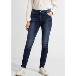 Cecil Slim-fit-Jeans in Used-Optik, blau