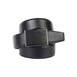 Anthoni Crown Ledergürtel mit Automatik-Schließe, im klassischen Design, schwarz