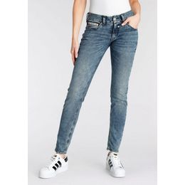 Herrlicher Slim-fit-Jeans TOUCH mit verzierten Gesäßtaschen, blau