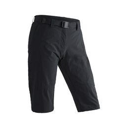 Maier Sports Caprihose Kluane Damen Shorts, kurze Wanderhose, Outdoorhose mit 2 Taschen, Regular Fit, schwarz
