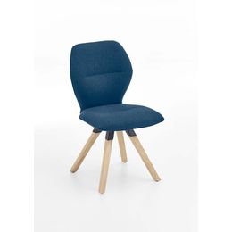 NIEHOFF SITZMÖBEL Niehoff Sitzmöbel Merlot Design-Stuhl Stativ-Gestell Massivholz/Stoff Venice 180° Drehbar mit Rückho Blue Bianco Massiv