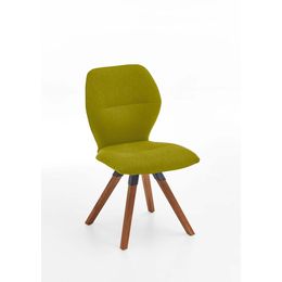 NIEHOFF SITZMÖBEL Niehoff Sitzmöbel Merlot Design-Stuhl Stativ-Gestell Massivholz/Stoff Venice 180° Drehbar mit Rückho Green Eiche Massiv