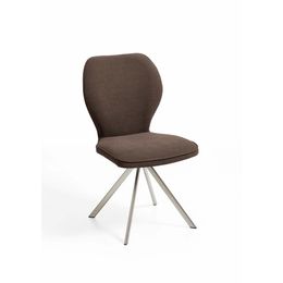 NIEHOFF SITZMÖBEL Niehoff Sitzmöbel Colorado Trend-Line Design-Stuhl Edelstahlgestell - Webstoff Malea-R schoko