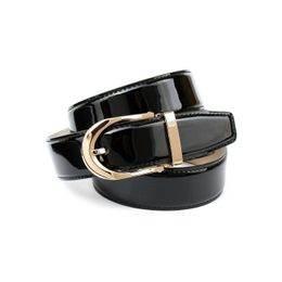 Anthoni Crown Ledergürtel mit eleganter Dornschließe aus Lackleder, schwarz