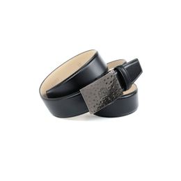 Anthoni Crown Ledergürtel für Jeans, mit eckiger Schließe, schwarz