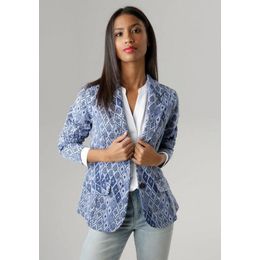 Aniston SELECTED Kurzblazer aus strukturiertem Jacquard - NEUE KOLLEKTION, blau