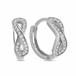 dKeniz Creolen 925/- Sterling Silber Zirkonia weiß 2 cm glänzend