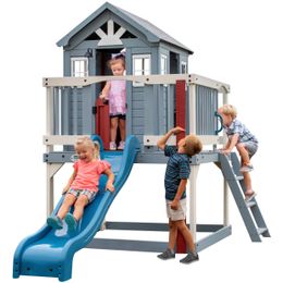 Spielhaus BACKYARD DISCOVERY "Beacon Heights" Spielhäuser bunt (grau, weiß, blau) Kinder Spielhaus