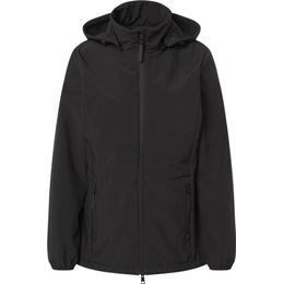 GALERIA essentials Softshelljacke, Kapuze, für Damen, schwarz, L