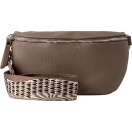 Adagio Gürteltasche, Leder, Jaquard-Strap, für Damen, beige