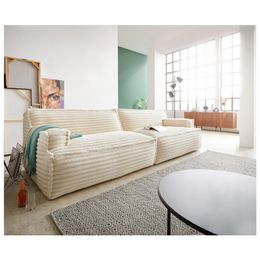 DeLife 3-Sitzer-Sofa Basit Plüschcord Beige 290x110 cm