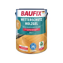 Baufix Wetterschutz-Holzgel eiche hell seidenglänzend, 5 Liter, Holzlasur